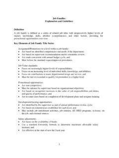 Job Families Explanation And Guidelines Definition Key Job