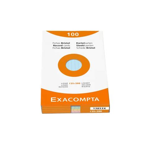 Exacompta Record Index Cards Ruled 200 X 125mm Assorted Colours Pack