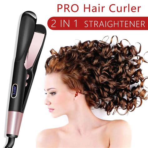 플랫 아이언 헤어 스트레이트너 트위스트 스타일러 크림퍼 컬링 롤러 웨이브 브러시 컬러 세라믹 가열 홀더 살롱 도구 오거나이저스트레이트 아이언 Aliexpress