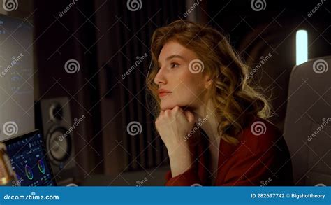 Female Game Developer Works On Level Design On Her Personal Computer Stock Footage Video Of