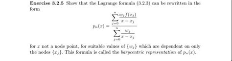 solved exercise 3 2 5 show that the lagrange formula 3 2 3