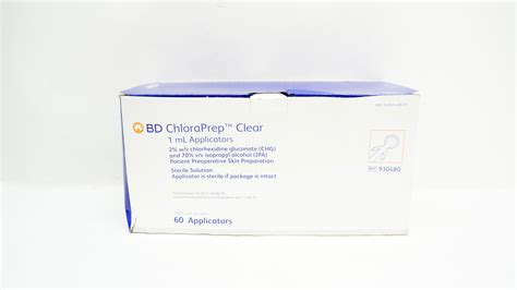 Bd 930480 Chloraprep Clear Applicator 1ml Box Of 58