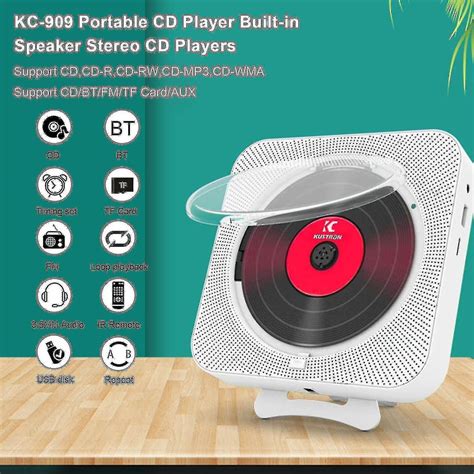 Portable Cd Player Bluetooth Speaker Stereo Cd Players Led Screen Wall