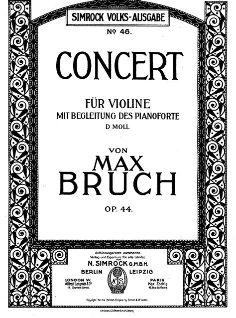 Violin Concerto No Op Bruch Max IMSLP