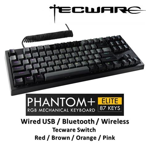 Tecware Phantom Elite 87 Keys TKL Wireless Mechanical Keyboard Tecware Switches Computers
