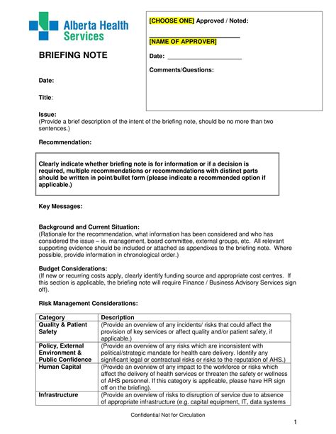 Briefing Memo Template