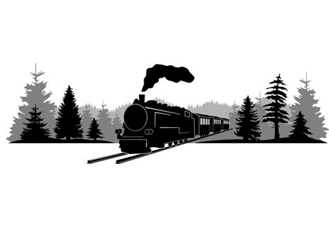 Steam Locomotive Train Silhouette Graphic By Simpline Creative Fabrica