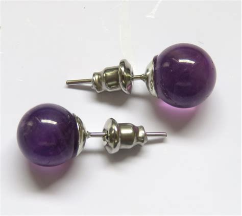 Amethyst Stud Earrings 8mm The Wildside