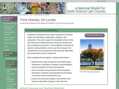 Serc Lab 1 Think Globally Act Locally Activity For 9th 10th Grade Lesson Planet