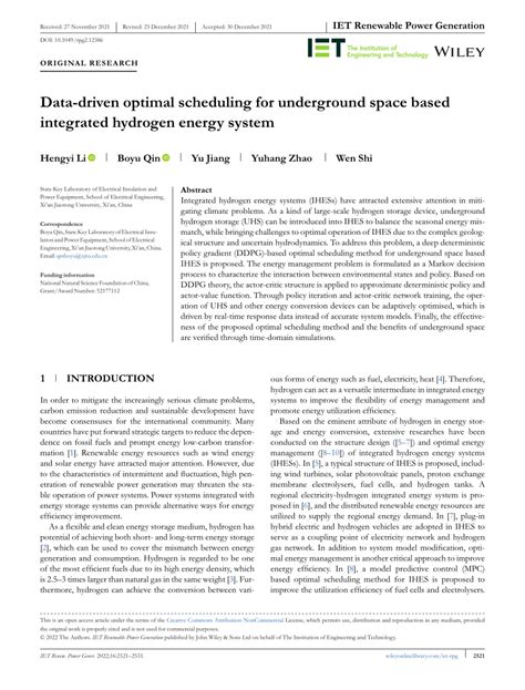 Pdf Data‐driven Optimal Scheduling For Underground Space Based