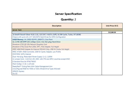 Server Specifications Pdf
