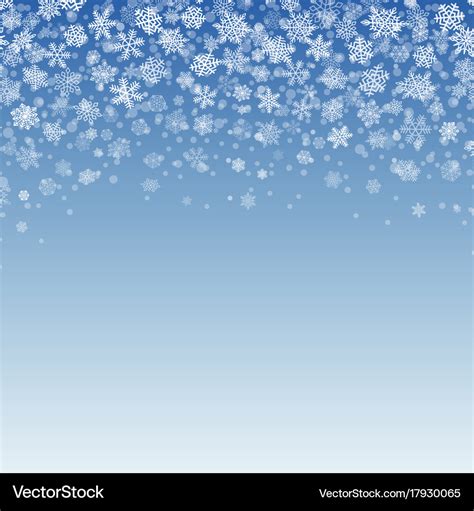 Snowflakes Falling On Blue Background Royalty Free Vector