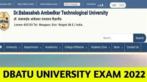 DBATU University Winter Exam Timetable 2022 Declare Dbatu University