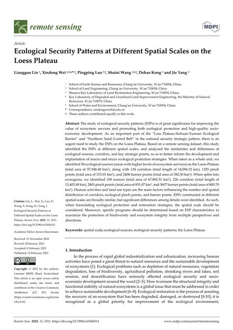 Pdf Ecological Security Patterns At Different Spatial Scales On The