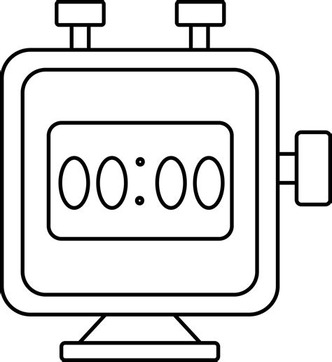 Black Outline Digital Clock Or Timer Icon Or Symbol 24465985 Vector Art At Vecteezy