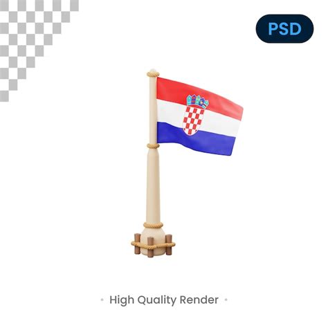 Premium Psd Croatia Flag 3d Icon