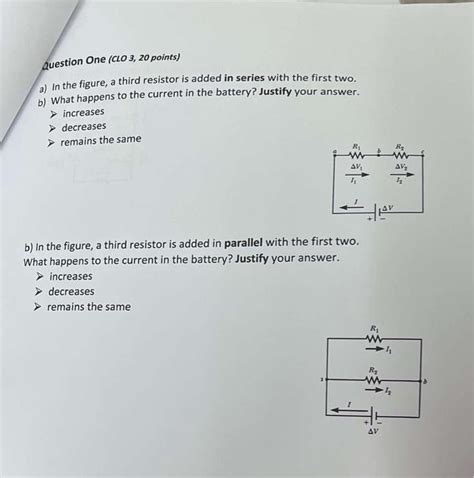Solved Question One A In The Figure A Third Resistor Is Chegg Com