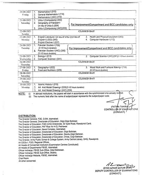 Fbise Date Sheet Class 9 For Regular And Improvers With Tips