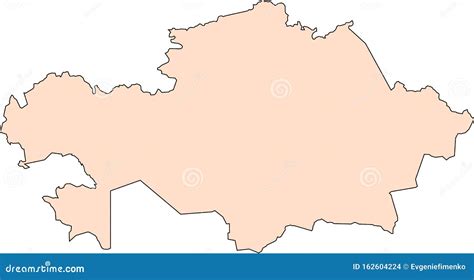 Carte Du Kazakhstan Avec Des Lignes De Contour En Noir Illustration De