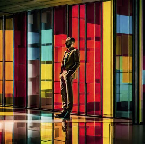 Premium Photo A Man Standing In A Dimly Lit Room In Front Of A