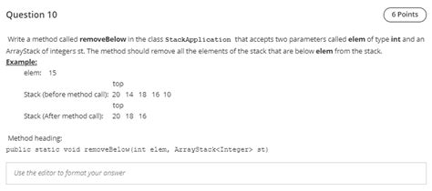solved question 10 6 points write a method called