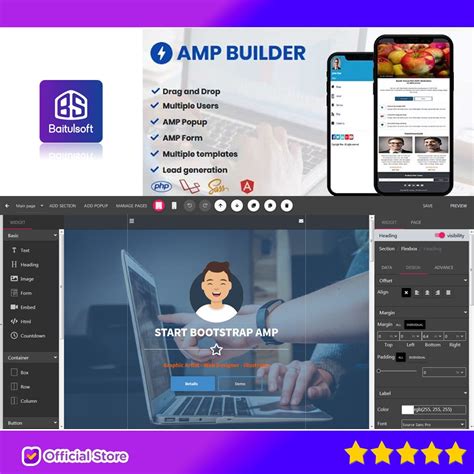 jual source code aplikasi amp builder amp landing page builder