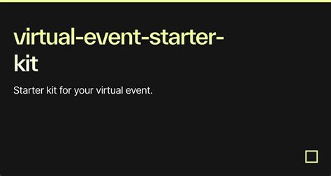 Virtual Event Starter Kit Codesandbox