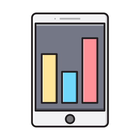 Mobile Graph Vector Stall Lineal Color Icon