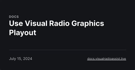 Use Visual Radio Graphics Playout