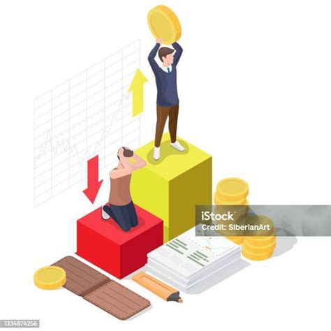 행복한 사업가 성공적인 투자자는 재정적 성공을 축하 플랫 벡터 등색 일러스트 등측투영법에 대한 스톡 벡터 아트 및 기타 이미지 등측투영법 신뢰 3차원 형태 Istock