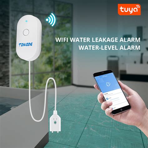 Towode Wifi 누수 경보 Tuya 스마트 앱 홈 보안 누수 센서 가정용 홍수 경고 오버플로 감지 경보 보안 경보