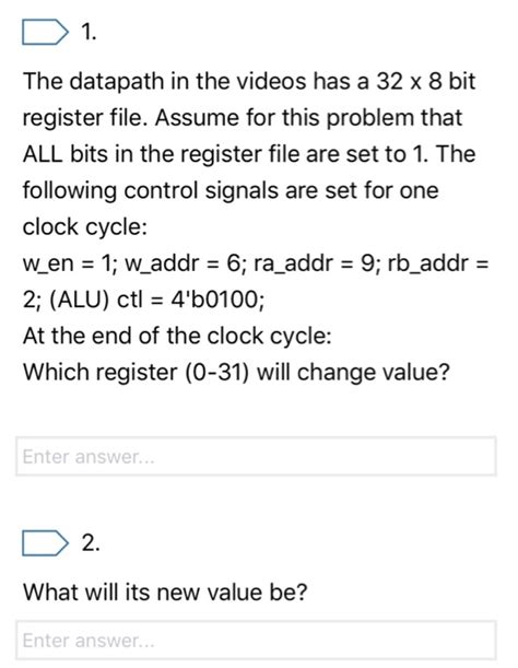 solved 1 the datapath in the videos has a 32 x 8 bit