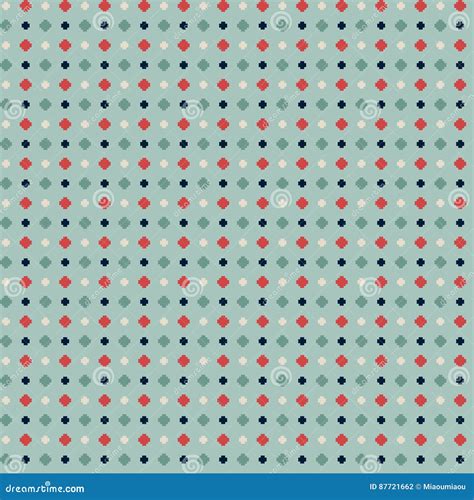 Cute Pixelated Pattern With Simple Geometric Shapes Stock Vector Illustration Of Artwork