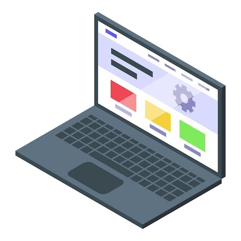 Premium Vector Laptop New Service Design Icon Isometric Vector New Developer