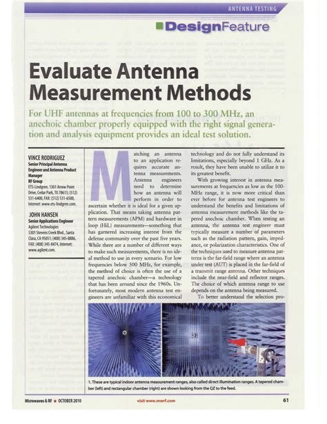PDF Evaluate Antenna Measurement Methods