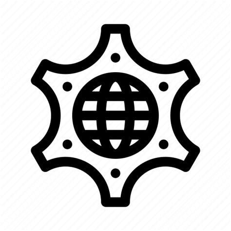 Globe Earth Grid Internet Gear Cogwheel Icon Download On Iconfinder