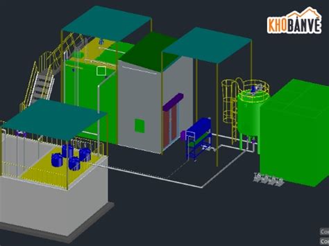Bản vẽ thiết kế 3D P ID PFD chi tiết tank bồn bể cho khu xử lý