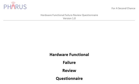Functional Failure Path Analysis Checklist Pharus Tech