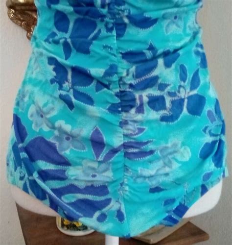 Maxine Of Hollywood One Piece 38 Swimsuit Blue Purpl Gem