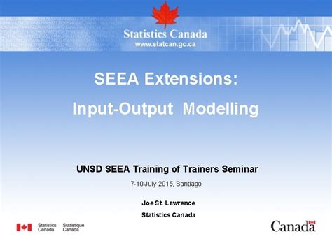 Seea Extensions Inputoutput Modelling Unsd Seea Training Of