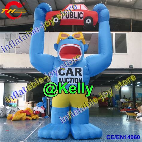 Free Shipping Giant Outdoor Inflatable Gorilla With Car For Advertising