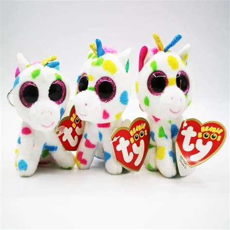 3 Ty Beanie Boos Harmonie The Unicorn Clip Keychain Big Eyes Plush
