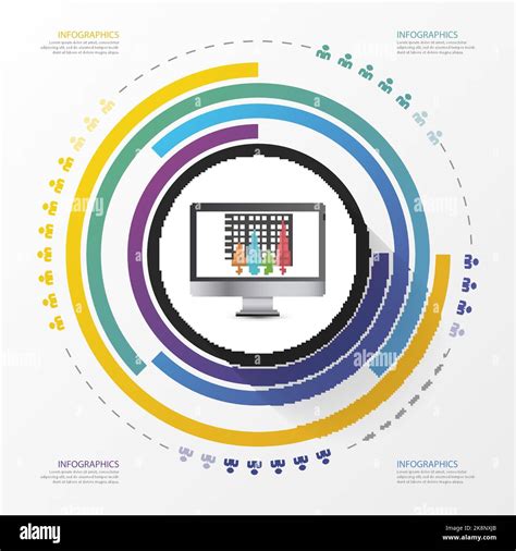 Circular Stylish Multicolor Round Infographic Design Template Vector Illustration Stock Vector