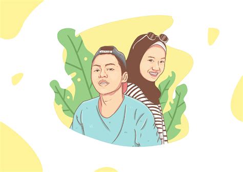 Couple Portrait Illustration On Behance Portrait Illustration Couple