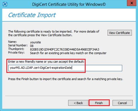 MS Active Directory LDAP 2012 Installing SSL Certificates