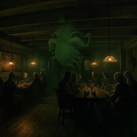 The Inn Interior 4 With Dissected Sea Monster By Xurxoavila On