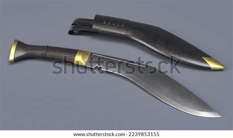 Classic Kukri Knife Leather Sheath 3d Stock Illustration 2239853155