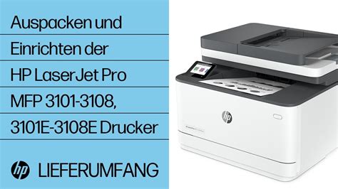 Auspacken Und Einrichten HP LaserJet Pro MFP 3101 3108 MFP 3101E