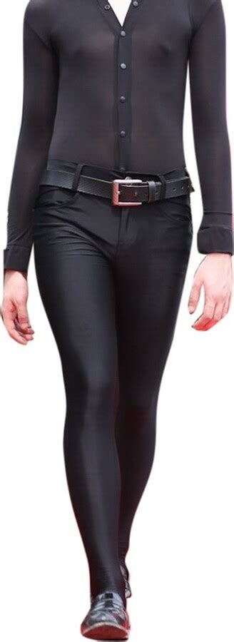 Linvme Mens Sexy Footed Skinny Skin Tight Pants Black Shopstyle