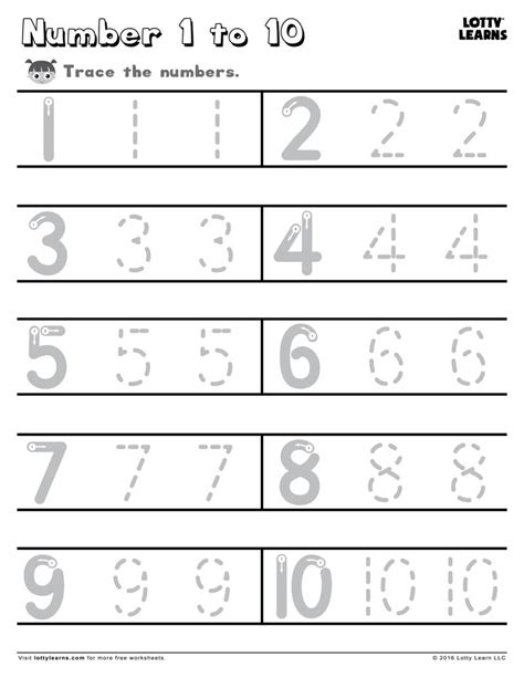 learn to write numbers printable worksheets